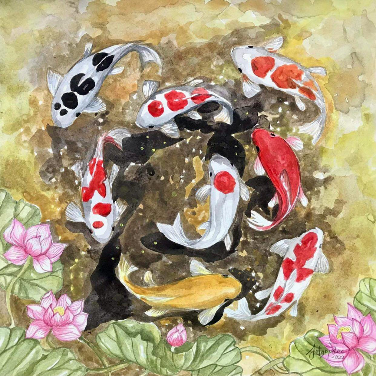 Jude Agopitac | Koi in Warm Water - Nami Art Gallery – namiart-gallery